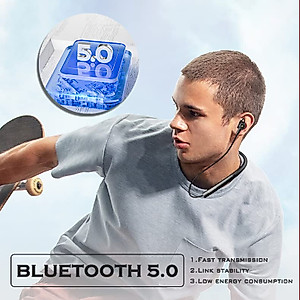 Bluetooth Headphones Neckband Bluetooth Headphones neackband Earbuds with Microphone Neckband Earbuds Noise Cancelling Wireless and Waterproof for Sport