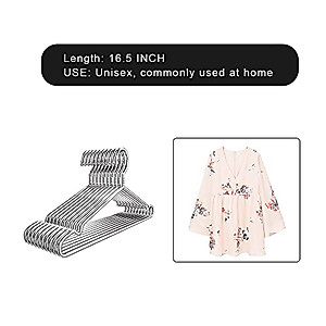 Wire Hangers Coat Hangers 16.5 Inch Strong Heavy Duty Stainless Steel Metal Hangers Ultra Thin Clothes Hangers (20 Pack 16.5 Inch)
