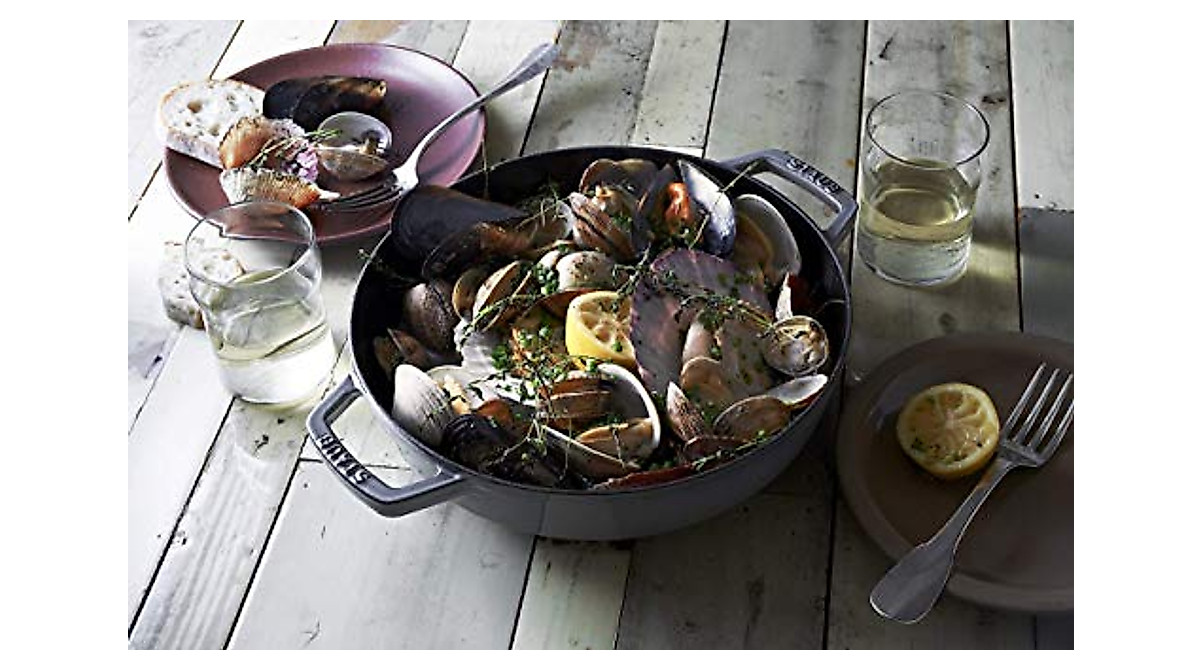 STAUB 34cm Cast Iron Frying Pan - Versatile Cooking Tool