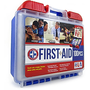 DEWALT DXFRS300 1 Watt Heavy Duty Walkie Talkies (2 Pack) and Be Smart Get Prepared 110 pc First Aid Kit