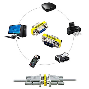 abcGoodefg 9 Pin RS-232 DB9 Male to Male Female to Female Serial Cable Gender Changer Coupler Adapter (10 Pack)