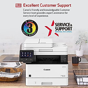 Canon imageCLASS MF455dw All in One Wireless Duplex Laser Printer, Up to 40 ppm,600 x 600 DPI,Compatible with Alexa,Bundle with Printer Cable