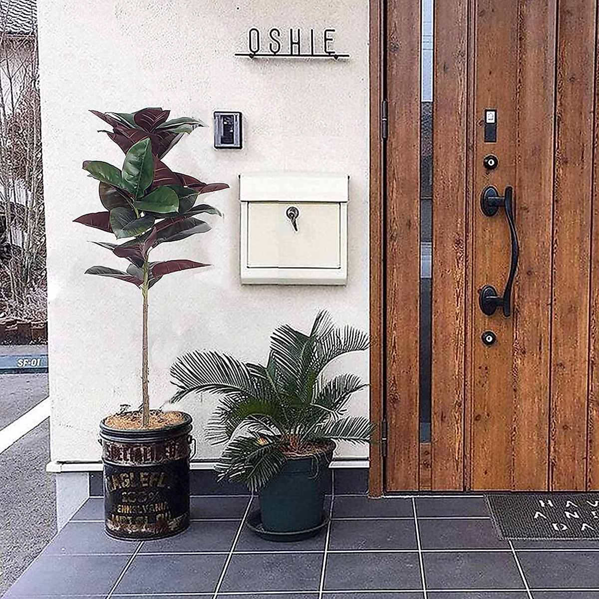 Tommino 4ft 2pcs Artificial Fiddle Leaf Fig Trees in Pot Natural Faux Ficus Lyrata Fake Greenery Plant for Home Office Decoration Indoor Outdoor Decor Living Room Garden