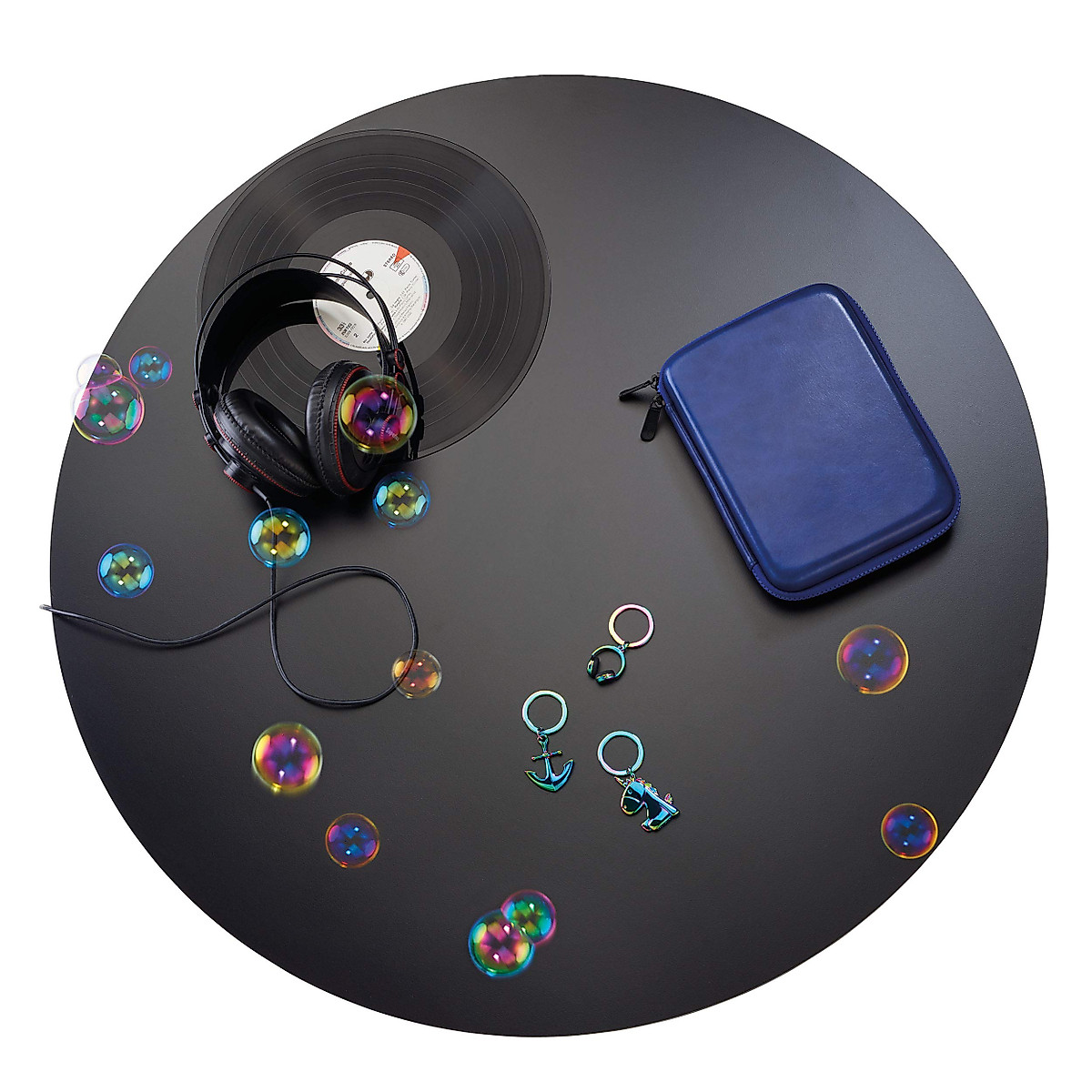 Troika HEADPHONE – KR17-07/MC – Keyring – Rainbow colour design – cast metal, silicone – iridescent original