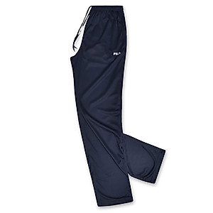 Fila Big and Tall Open Bottom Track Pants – Lightweight Performance Track Pants Navy