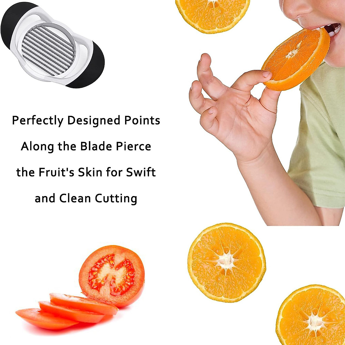 PCTC Tomato Slicer, Stainless steel tomato slicer, Vegetable Slicer,10 Sharp Blades Tomato Slicer Tool, Easy Grip Handle Lightnweight Kitchen Tool, Time-Saving Tomato Cutter