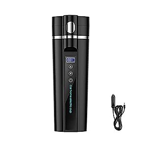 TOTMOX Car Heating Cup, Intelligent Temperature Control LCD Digital Display 450ml/15oz, Insulated Travel Coffee Mug Double Wall Vacuum Insulated Tumbler for Coffee, Tea & Drinks