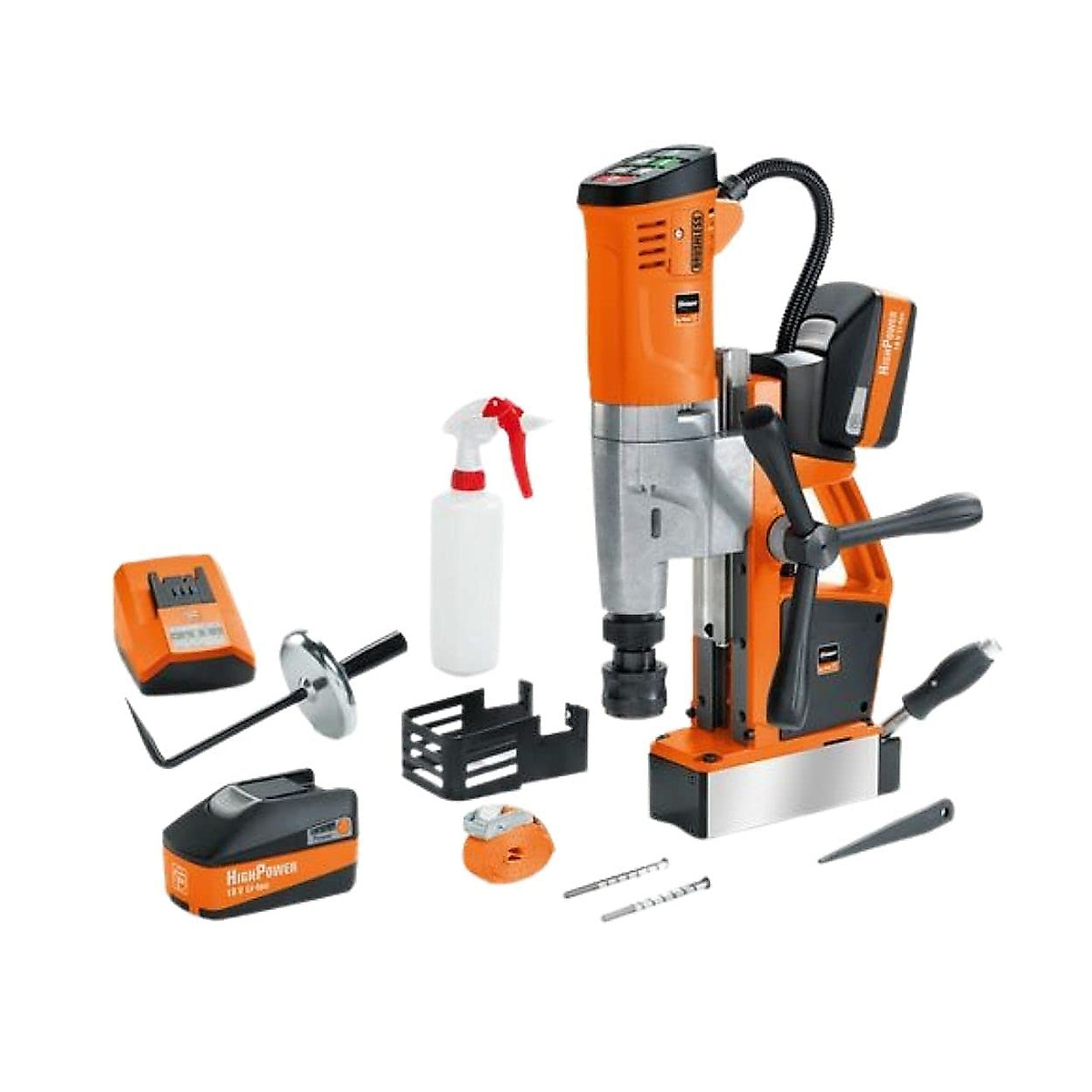 Fein AJMU 137 PMQW Universal Magnetic Cordless Core Drill with 3/4" Straight Shank - 18 V, Brushless Motor, 130-520 RPM, MT 2 Mount - 71700261090