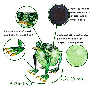 Solar Garden Lantern Waterproof LED Frog Solar Lights Outdoor Decorative Tabletop Lanterns Lamp for Yard Patio Table Decoration