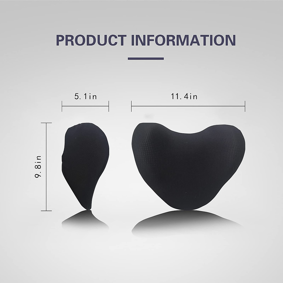 Super Soft Car Headrest Pillow, 100% Memory Foam Car Neck Pillow with Adjustable Strap & Breathable Removable Cover, Ergonomic Design - Travel Pillow Car Pillow for Neck/Back Pain Relief(Black, 1P)