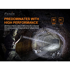 Fenix PD36 TAC Tactical Flashlight, 3000 Lumen USB-C Rechargeable, with LumenTac Organizer