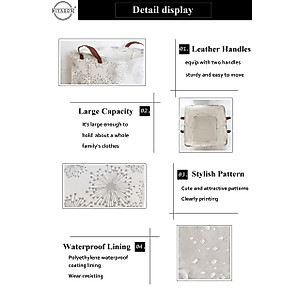 HIYAGON Square Storage Bins,Storage Baskets,Canvas Fabric Storage Boxes,Foldable Nursery Basket for Clothes,Books,Shelves Baskets,Gift Baskets,Home Organization,Room Decor(Dandelions)