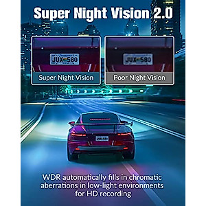 3 Channel Dash Cam Front and Rear Inside,1080P Full HD 170 Deg Wide Angle Dashboard Camera with 32GB SD Card,2.0 inch IPS Screen,Built in IR Night Vision,G-Sensor,Parking Mode,Loop Recording