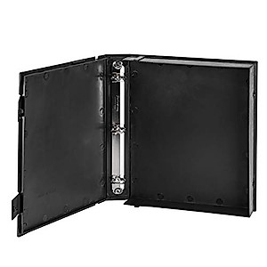 Adorama Plastic Storage Binder Box with 3 'O'-Rings, 9x11", Portrait Format, Color: Black