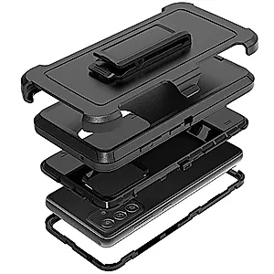 TENCO Compatible with Samsung Galaxy A52 5G Case,with Screen Protectors,Heavy Duty Rugged Shockproof Full Body Protection Kickstand Case with Belt Clip Holster for Samsung Galaxy A52 5G(Black)