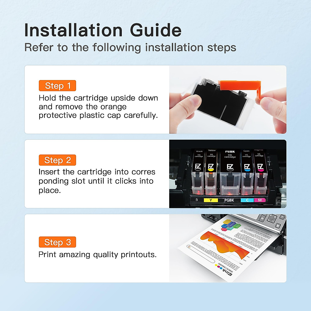 E-Z Ink (TM) Compatible Ink Cartridge Replacement for Canon CLI-271XL CLI 271 XL Compatible with PIXMA TS8020 TS9020 MG7720 Printer (Gray, 3 Pack)