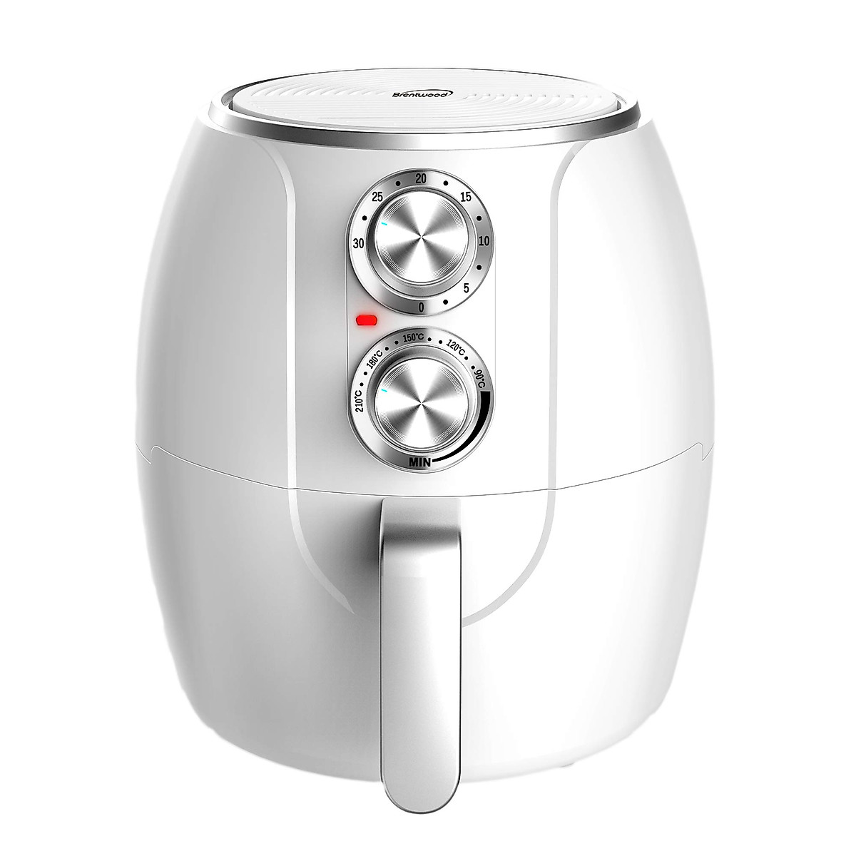 Brentwood 3.2-Quart Small Electric Air Fryer, Timer & Temp. Control (white, silver), Normal, AF-300W