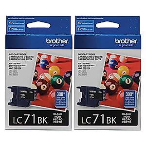 Genuine Brother LC71BK Black Ink Cartridge 2-Pack