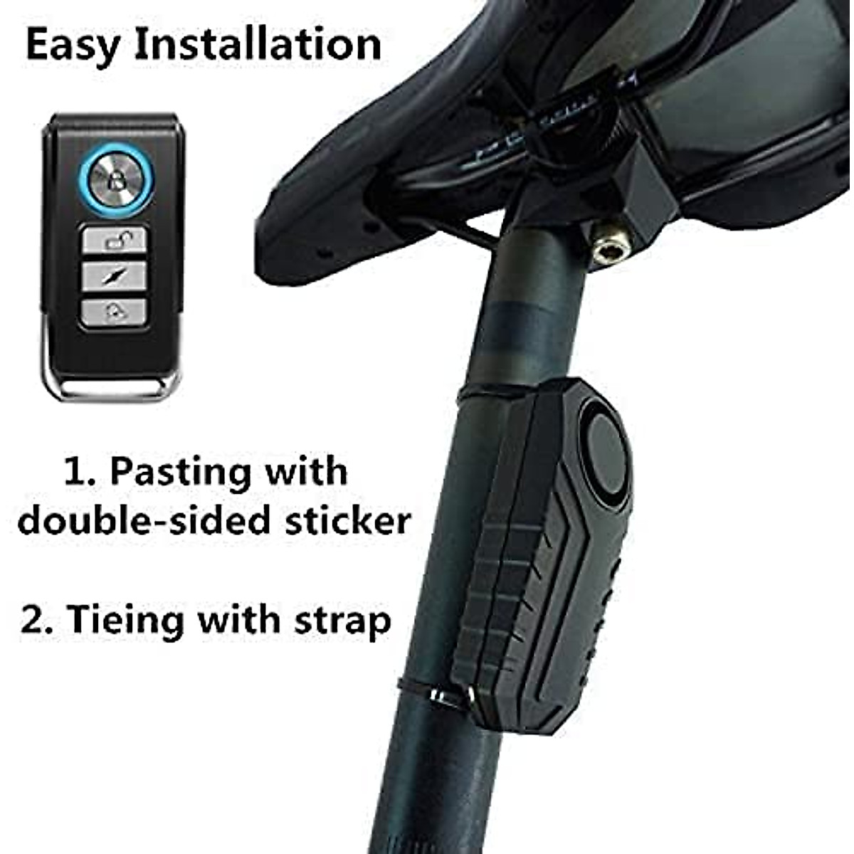 Bike Alarm with Remote 2 Pack, Loud 113dB Wireless Anti-Theft Vibration Motorcycle Bicycle Alarm IP55 Waterproof Super Vehicle Security Vibration Motion Sensor Alarm System