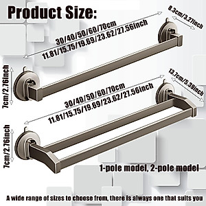 Generic Suction Cup Towel Bar, Bath Shower Towel Holder Shower Door Adhesive Towel Bar Suction Towel Rack，Aluminum Rack for Bathroom(Grey,2 Pole 60cm/23.62in), RDXDXCDFA-GREY-2POLE60CM/23.62IN