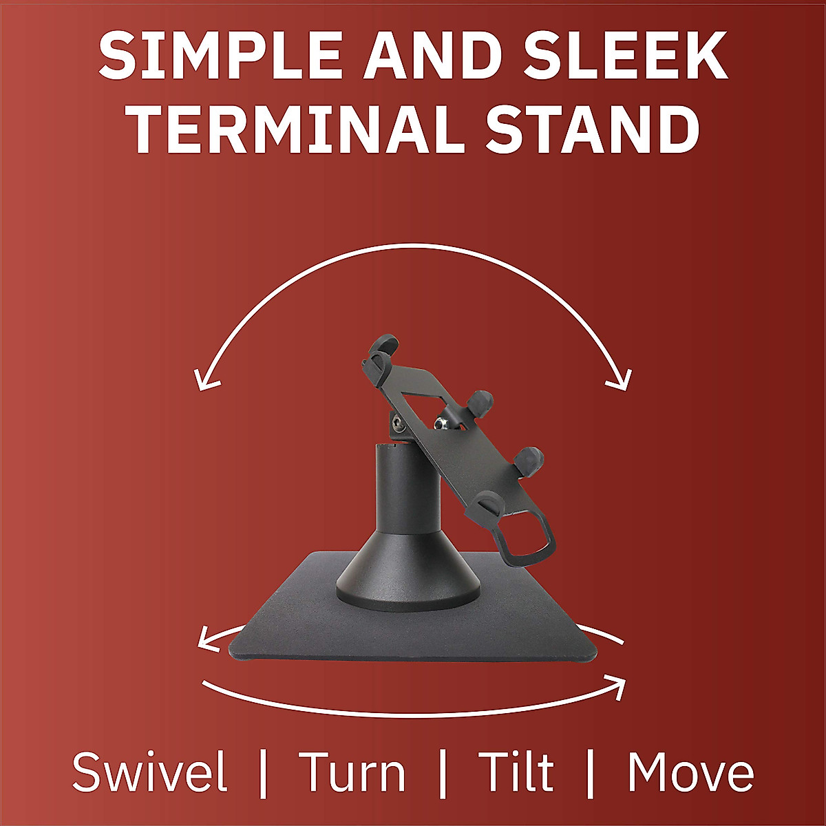 DCCStands Freestanding Low Swivel and Tilt First Data RP10 PIN Pad Stand with Square Plate