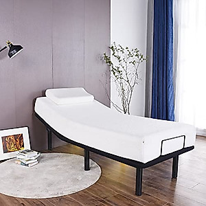 Fromann Twin XL Electric Adjustable Bed Base Frame with Wireless Remote, USB Ports, Zero Gravity, Under Bed Led Lighting, Three Leg Heights and No Tools Assembly