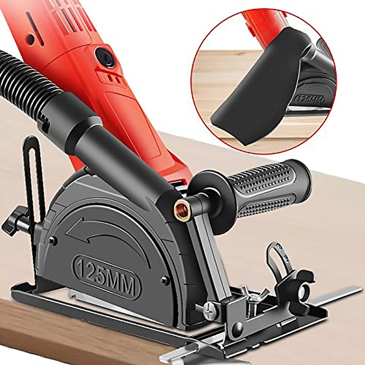 BestAlice Angle Grinder Holder, Angle Grinder Stand 45 Degree Adjustable Angle Grinder Accessories Shield Cover for 100-125mm Angle Mill, Angle Grinder Machine Base Woodworking Table Tool (Style A)