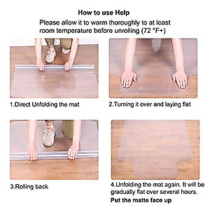 BesWin Office Chair Mat for Hardwood Floor - 36"x48" Clear PVC Desk Chair Mat - Heavy Duty Floor Protector for Home or Office - Easy Clean and Flat Without Curling