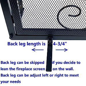 Black Fireplace Screen with Doors Fireplace Cover Screen Fireplace Screens Decorative Large Flat Guard Fire Screens Metal Mesh Wrought Iron Fire Place Panels Wood Burning Stove Accessories