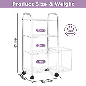 Emfogo Yoga Mat Holder Home Gym Storage Rack Yoga Mat Workout Storage for Foam Roller, Yoga Strap and Resistance Bands, Weight Rack for Dumbbells Workout Equipment Storage Organizer With Wheels