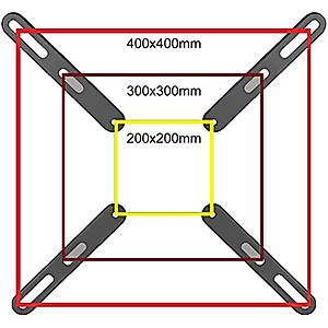 Mount Plus 201F Adapter Bracket Convert VESA 200x200mm to VESA 400x400mm and 300x300mm (Fits Most 32" to 55" Flat Panel TV)