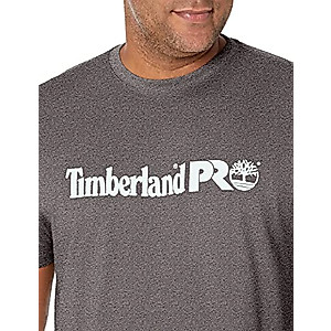 Timberland PRO Men's Base Plate Short Sleeve T-Shirt with Chest Logo, Dark Charcoal Heather, XXL