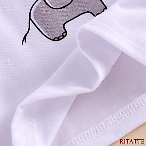 Ritatte Toddler Infant Baby Girl Clothes Outfits Valentine Heart Print Warm Long Sleeve Sweatshirts Pants Set Fall Winter 1-6T (Red-Elephant, 4-5 T)