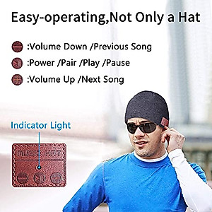 Beanie Bluetooth Hat and Gloves Set for Men Women - Winter Wireless Headphone Beanie & Touchscreen Glove - Knit Running Music Hats, Unique Teen Gifts for Boys Girls, Christmas Presents