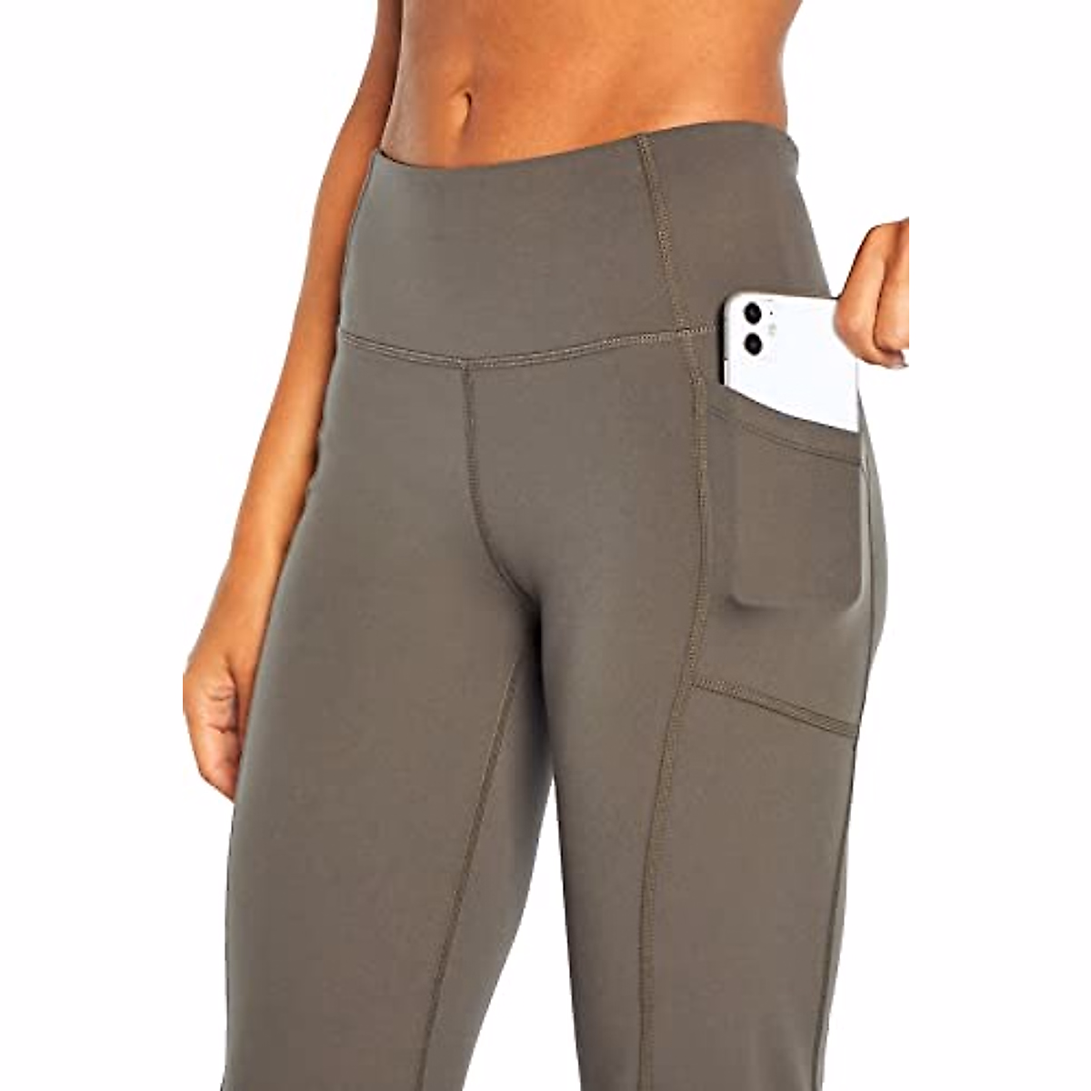 Jessica Simpson Sportswear Women's Standard Tummy Control Bootcut Pocket Pant, Gunmetal, Large