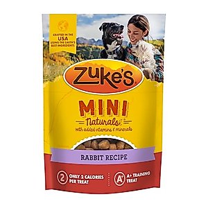 Zuke’s Mini Naturals Soft And Chewy Dog Treats For Training Pouch, Natural Treat Bites With Rabbit Recipe - 16.0 OZ Bag