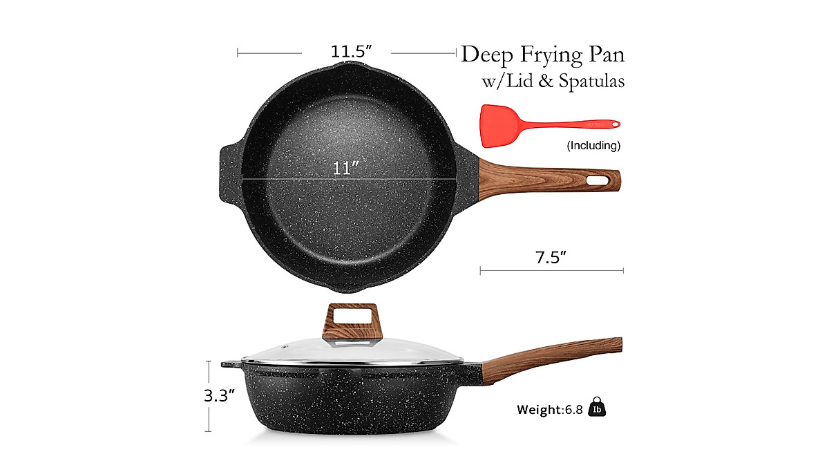 ESLITE LIFE 5 Quart Nonstick Deep Frying Pan with Lid