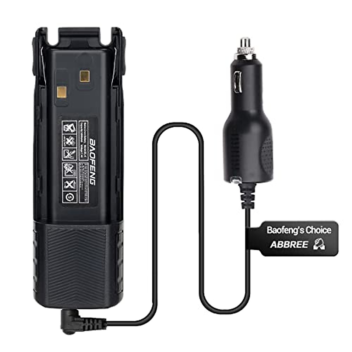 BAOFENG UV-82 Battery BL-8 3800mAh Li-ion High Capacity Extended Battery with Car Charger Cable UV-82HP UV-82C MIRKIT UV-82 MK3/5 etc Two Way Radio