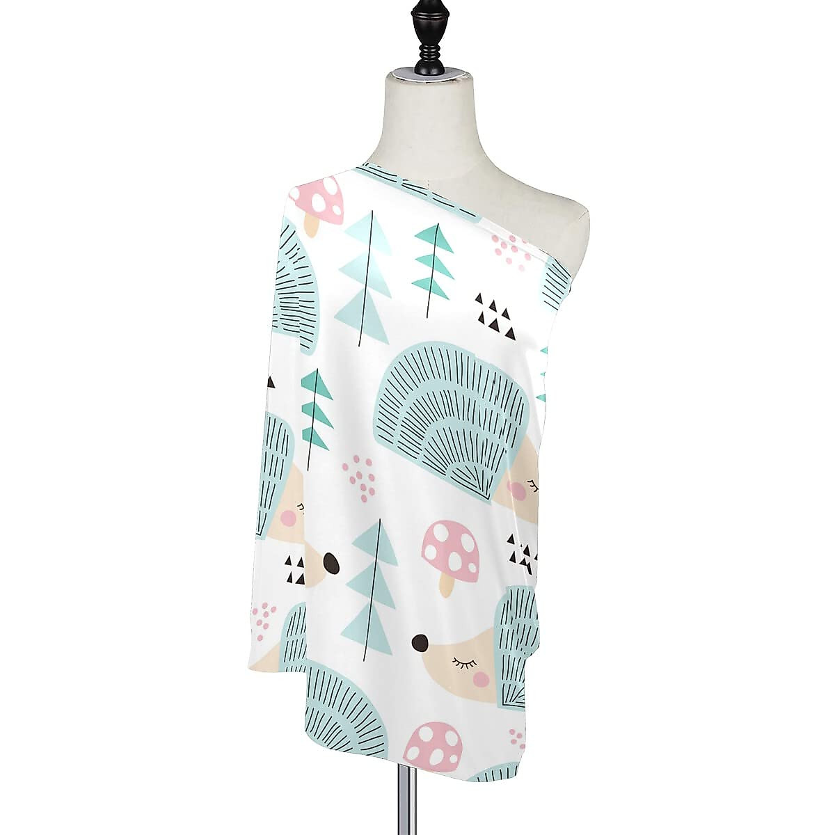 Nursing Cover Breastfeeding Soft Carseat Canopy Cute Hedgehog Multi Use for Baby Car Seat Covers Canopy Shopping Cart Cover Scarf Light Blanket Stroller Cover