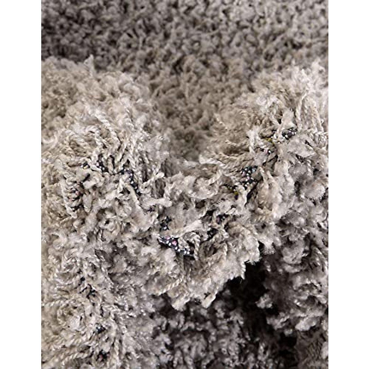 Rugs.com - Über Cozy Solid Shag Collection Rug – 7' x 10' Cloud Gray Shag Rug Perfect for Bedrooms, Dining Rooms, Living Rooms
