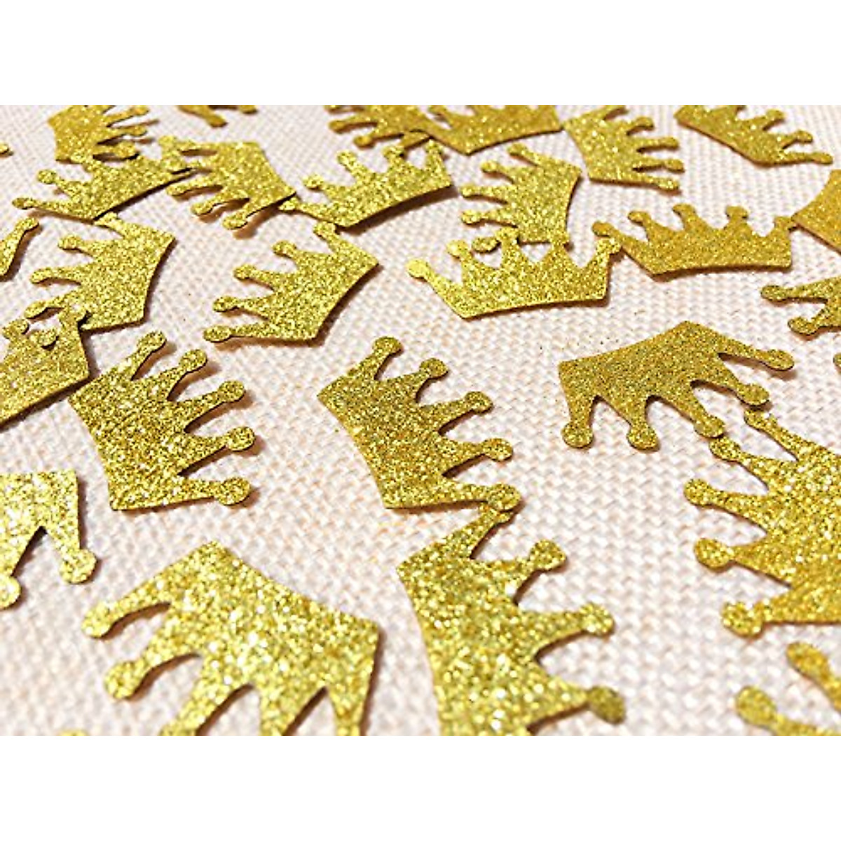 Famoby 100pcs/pack Gold Glittery Prince King Crown Confetti for Baby Shower Party Decorations