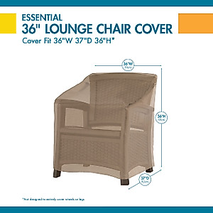 Duck Covers Essential Water-Resistant 36 Inch Patio Lounge Chair Cover, Patio Furniture Covers
