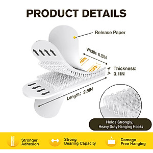 EMITEVER Picture Hanging Strips Heavy Duty, Damage Free Hanging Picture Hangers for Walls, Picture Hanging Kit, Hanging Hooks Without Nails, Medium Poster Wall Strips White 20-Pairs (40 Strips)