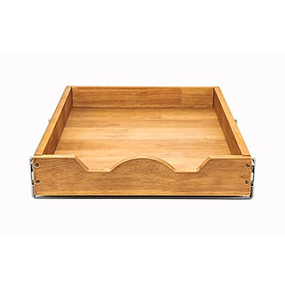 DINDON 1 Tier Pull Out Cabinet Organizer (14" W x 21" D) Single Tier Heavy Duty Sliding Wood Drawer Under Cabinet Shelf Organization Storage