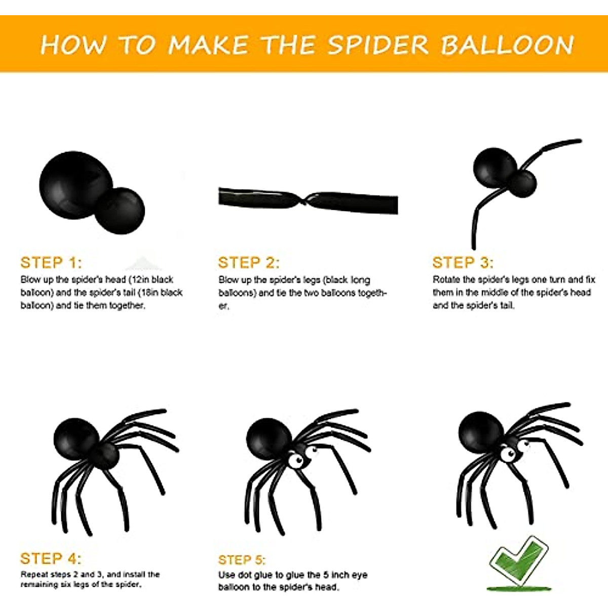 Bat Spider Balloon Halloween Party Arch Decoration Balloons Set