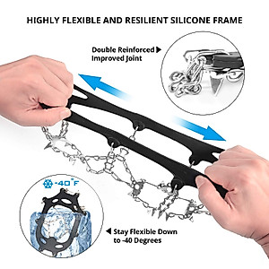 Crampons Ice Cleats Safety Traction Cleats Snow Ice Grips 23 Spikes fit Boots/Shoes for Men Women Walking Hiking