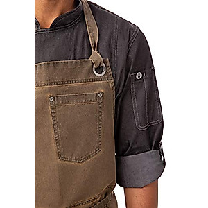 Chef Works Unisex Dorset Chefs Bib Apron, Golden Brown, One Size