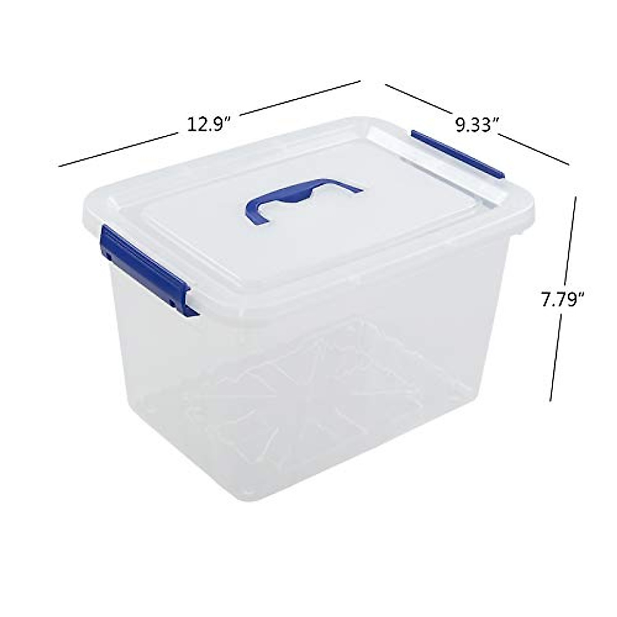 Xowine 4-Pack 10 L Plastic Storage Box, Clear Storage Box with Lid