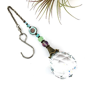 Elegant Handmade Crystal SunCatcher (40mm) Crystal Hanging for Windows, Garden, Gift, Family, Friends, Mom, Aunt, Grandma (Qty of 1, Length: 18 inches) | 2 Dirty Birds Boutique