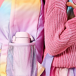 Ion8 Kids Water Bottle, Steel 400 ml/13 oz, Leak Proof, Easy to Open, Secure Lock, Dishwasher Safe, Flip Cover, Carry Handle, Easy Clean, Durable, Scratch Resistant, Carbon Neutral, Lilac Dusk